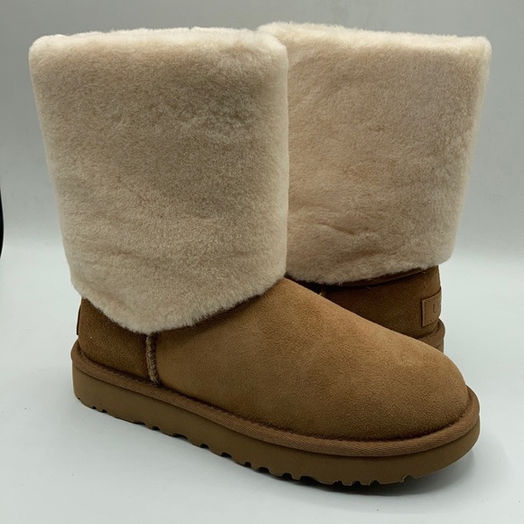 UGG | Shoes | Ugg Classic Short Chestnut Sherpa Mid Calf Boot | Poshmark